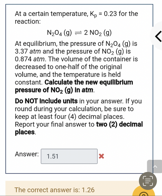 Solved At a certain temperature, Kp = 0.23 for the reaction: | Chegg.com