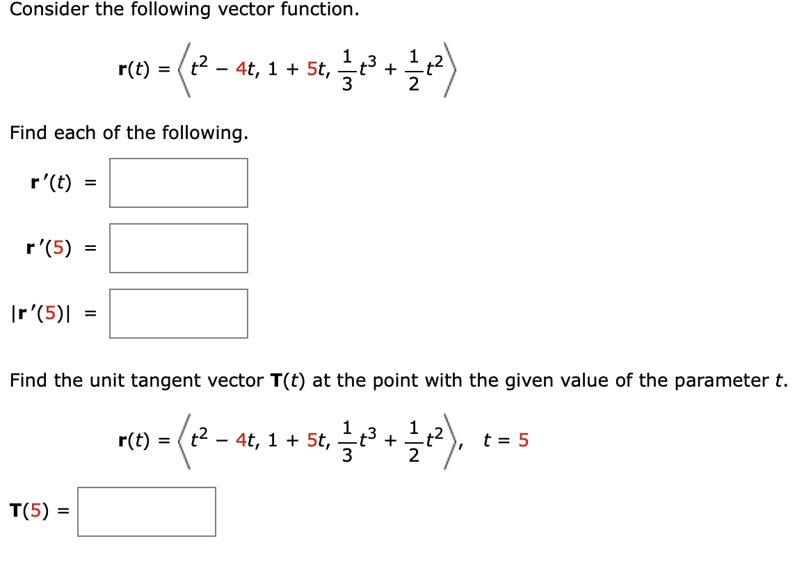 Solved Consider The Following Vector Function Rt م 8538
