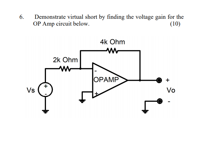 Solved 6. Demonstrate virtual short by finding the voltage | Chegg.com