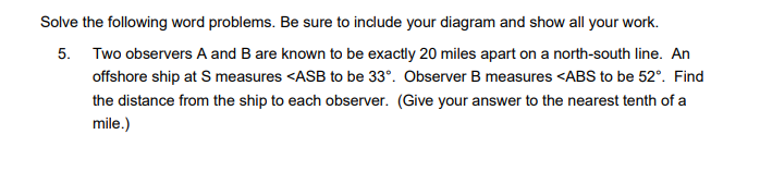 Solved Solve the following word problems. Be sure to include | Chegg.com