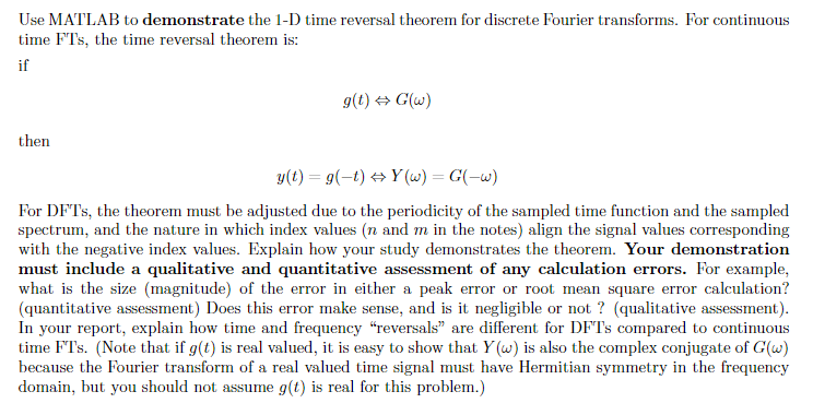Solved Use MATLAB to demonstrate the 1-D time reversal | Chegg.com