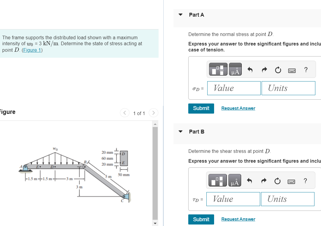 Solved The frame supports the distributed load shown with a | Chegg.com
