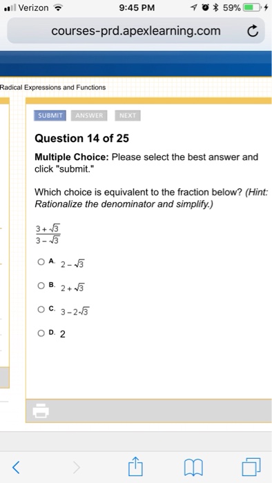 Solved Verizon 9:45 PM courses-prd.apexlearning.com C | Chegg.com