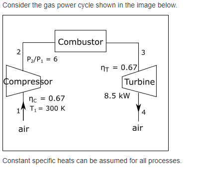 Solved 1. Calculate the exit temperature of the compressor. | Chegg.com
