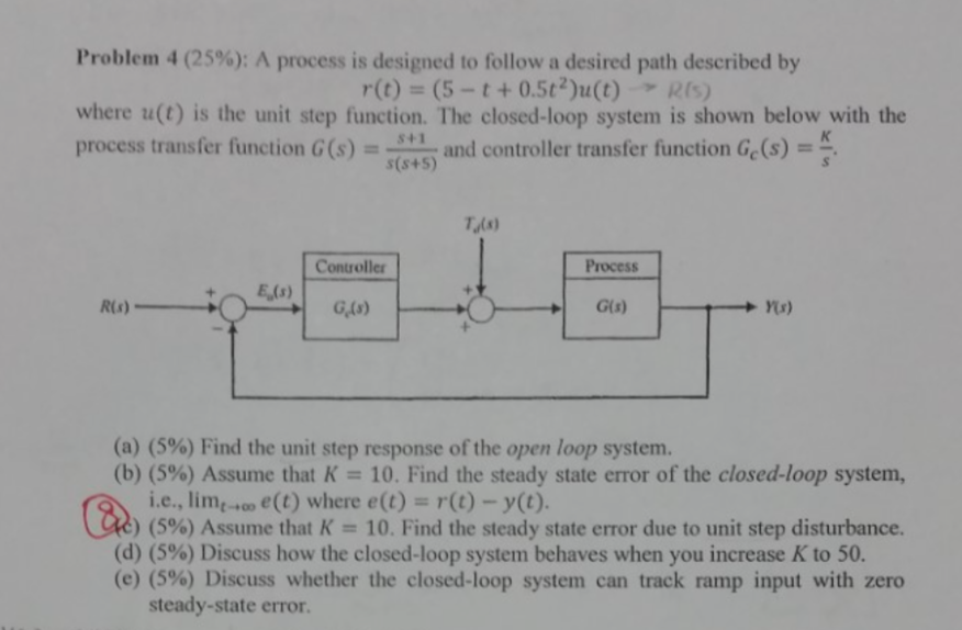 Solved Problem 4 (25%): A process is designed to follow a | Chegg.com