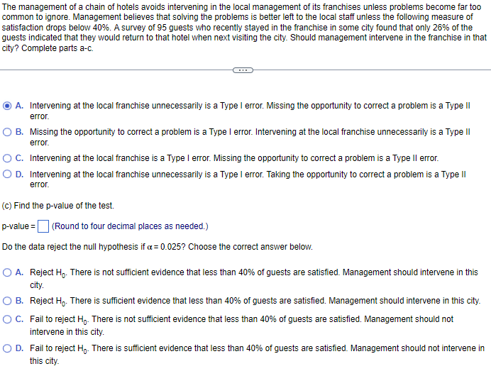 Solved The management of a chain of hotels avoids | Chegg.com