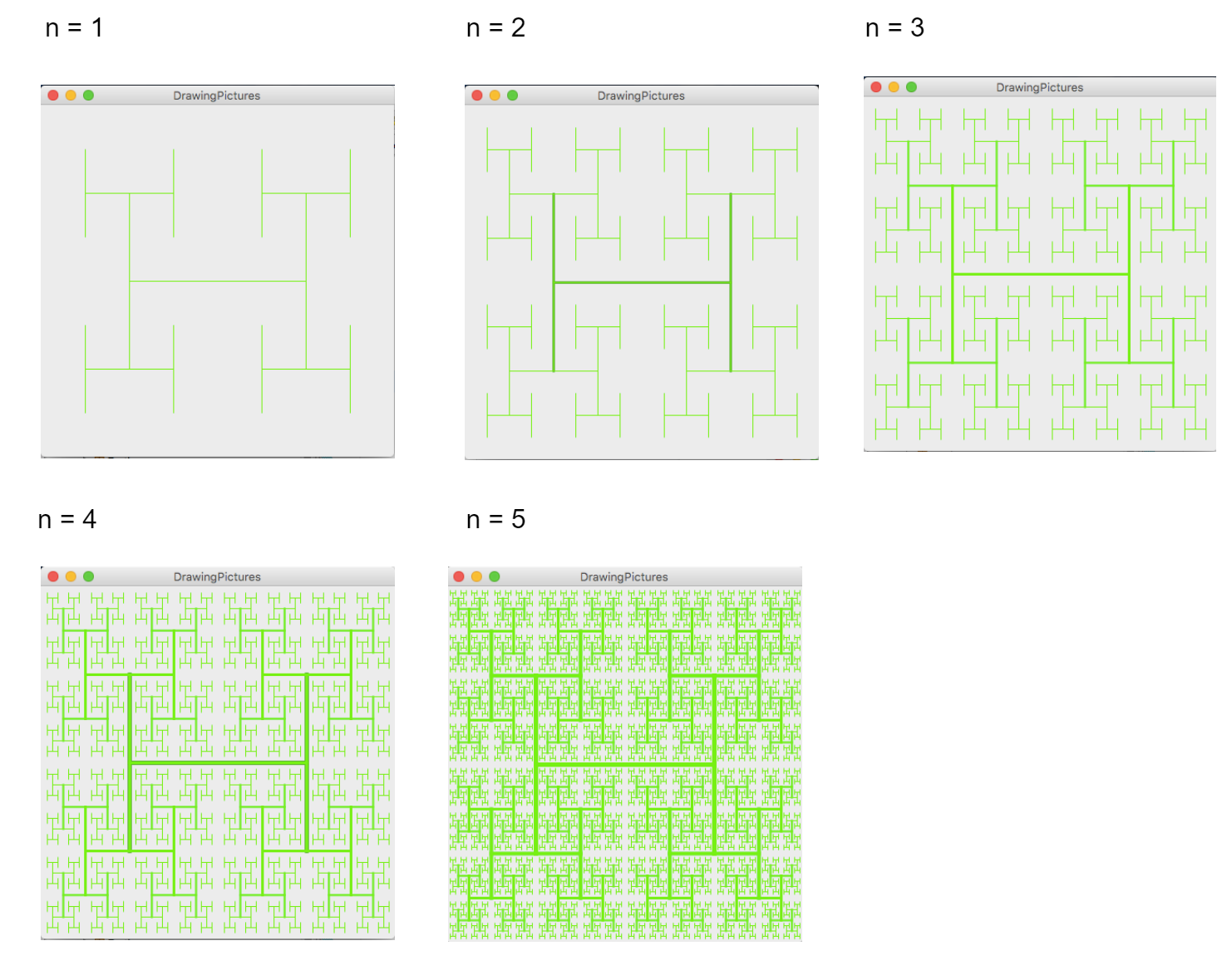 I need to make a recursive H tree in Java; I have | Chegg.com