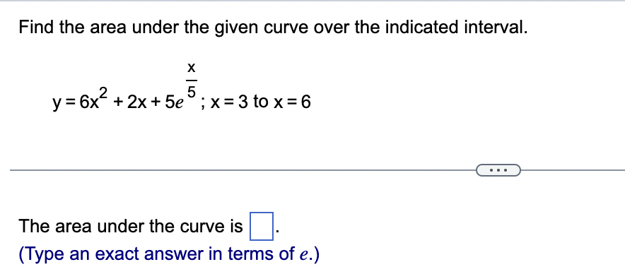 Solved Find the area under the given curve over the | Chegg.com