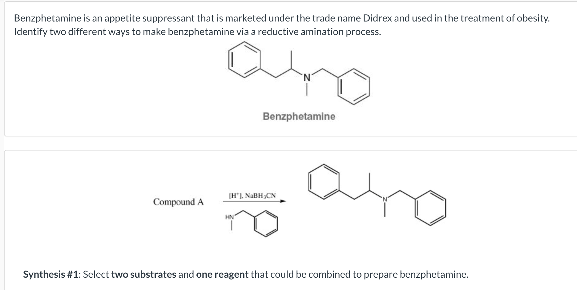 Solved Benzphetamine is an appetite suppressant that is | Chegg.com