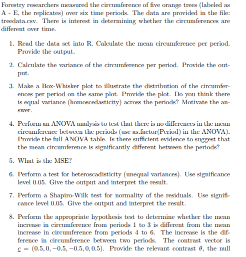 Solved Use R please where Necessary, Thank You for the | Chegg.com