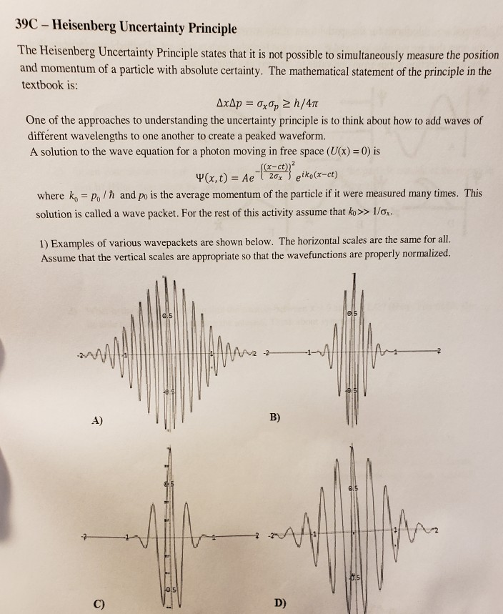 Solved 39C - Heisenberg Uncertainty Principle The Heisenberg | Chegg.com