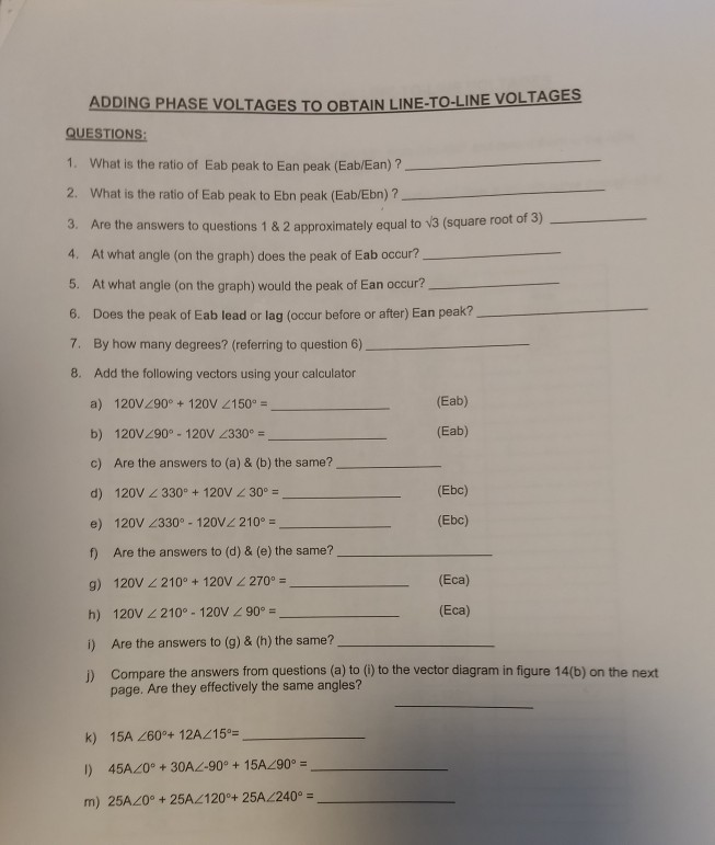 Solved ADDING PHASE VOLTAGES TO OBTAIN LINE-TO-LINE VOLTAGES | Chegg.com