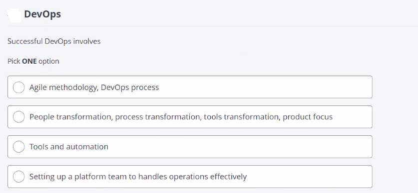 Solved DevOps Successful DevOps involves Pick ONE option | Chegg.com