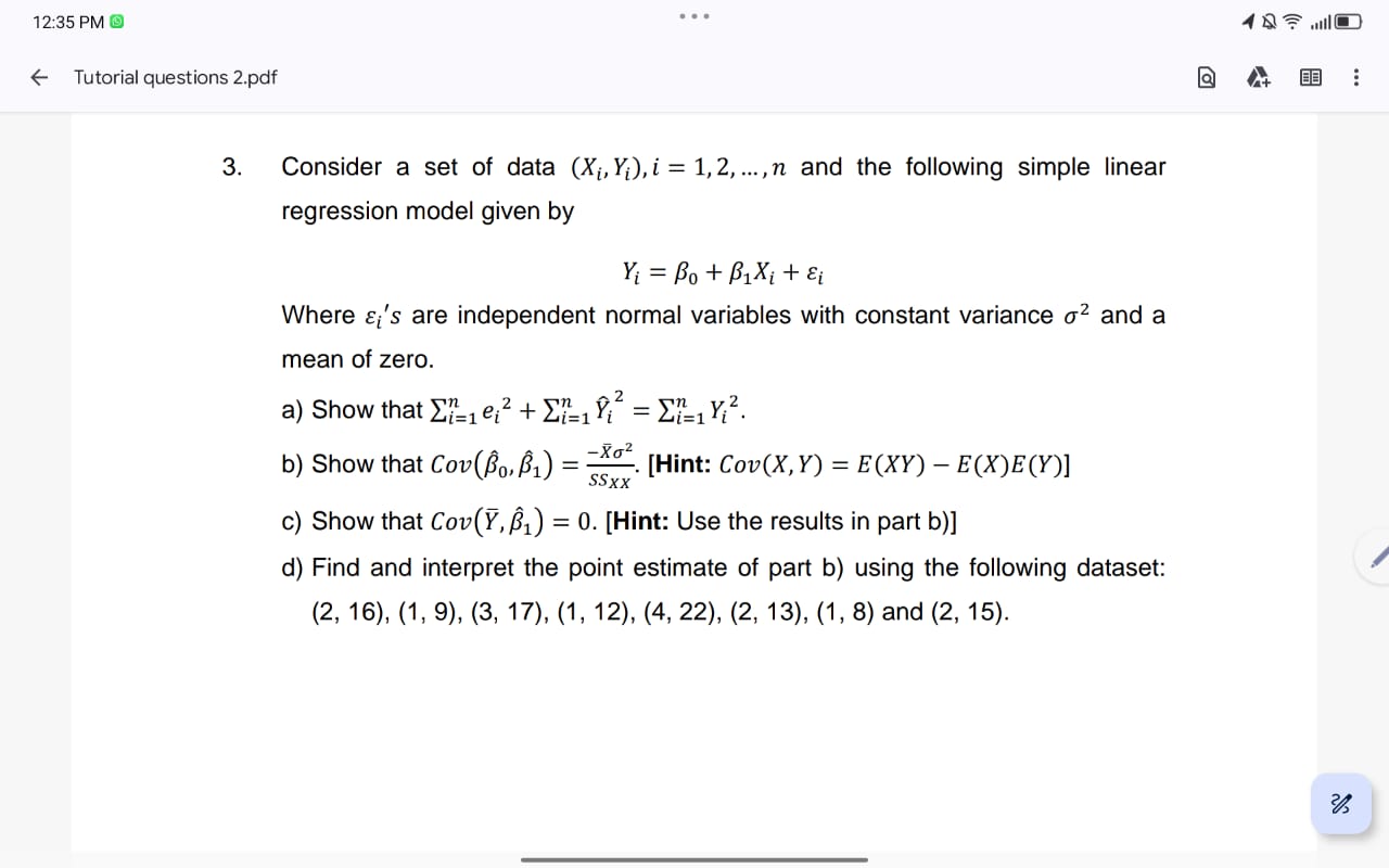 Consider a set of ﻿data (xi,Yi),i=1,2,dots,n ﻿and the | Chegg.com