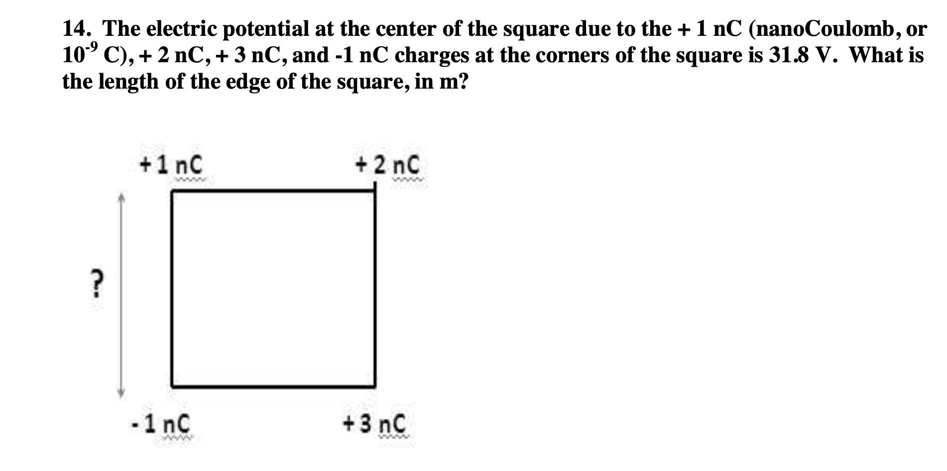 Solved 14. The electric potential at the center of the | Chegg.com