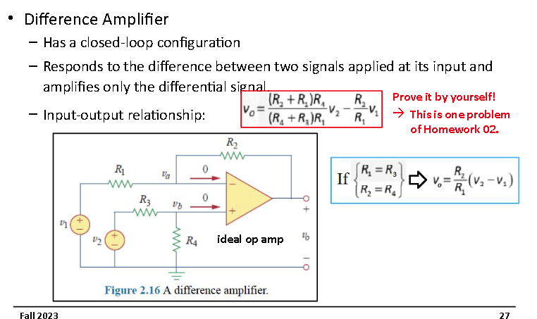 Solved 4 For The Difference Amplifier Circuit Shown In