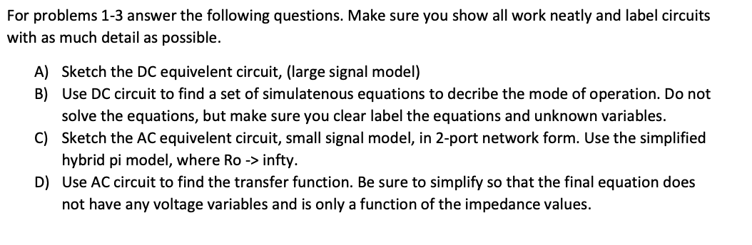 Solved For problems 1-3 answer the following questions. Make | Chegg.com
