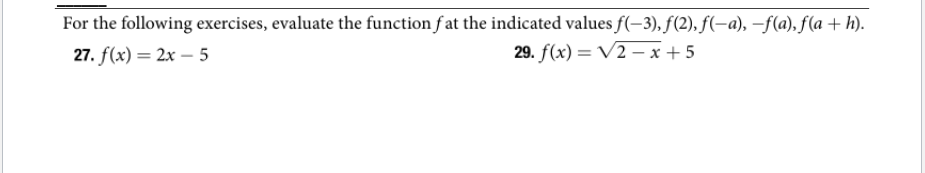 Solved For the following exercises, evaluate the function f | Chegg.com