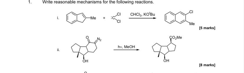 Solved Write reasonable mechanisms for the following | Chegg.com