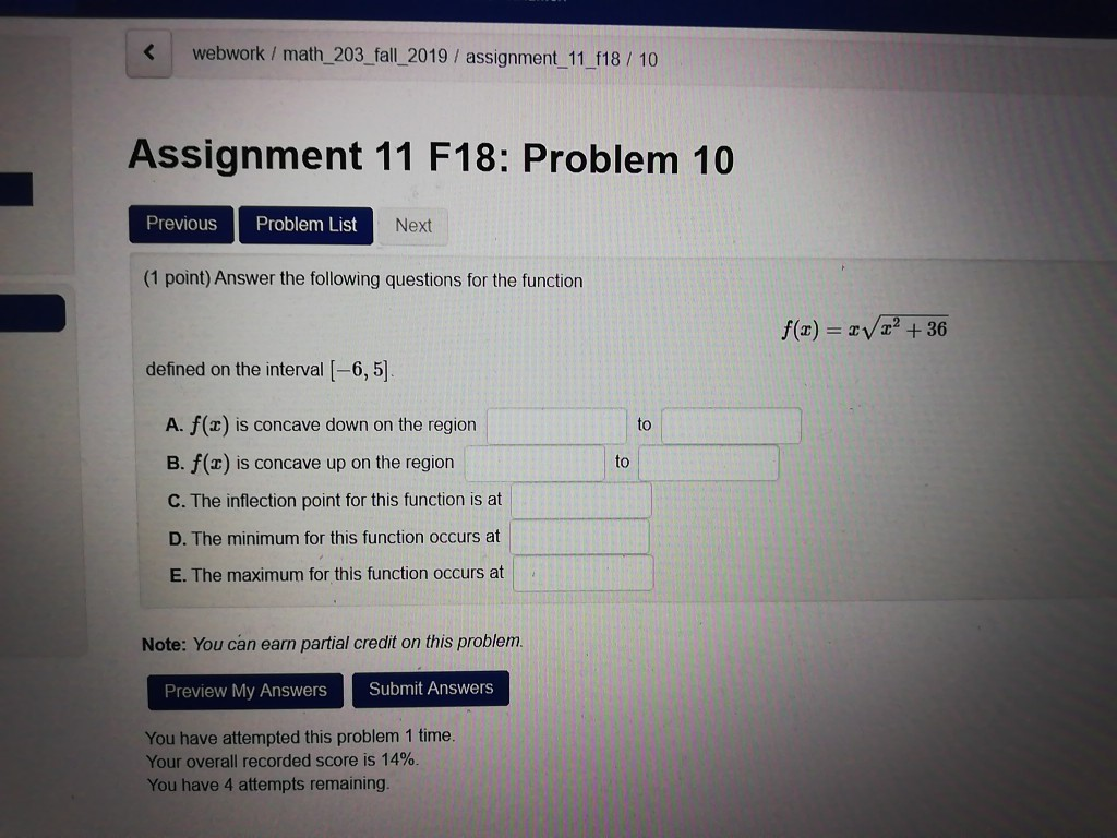 Solved webwork / math_203_fall 2019/ assignment_11_f18/10 | Chegg.com Solved webwork / math_203_fall 2019/ assignment_11_f18/10 | Chegg.com