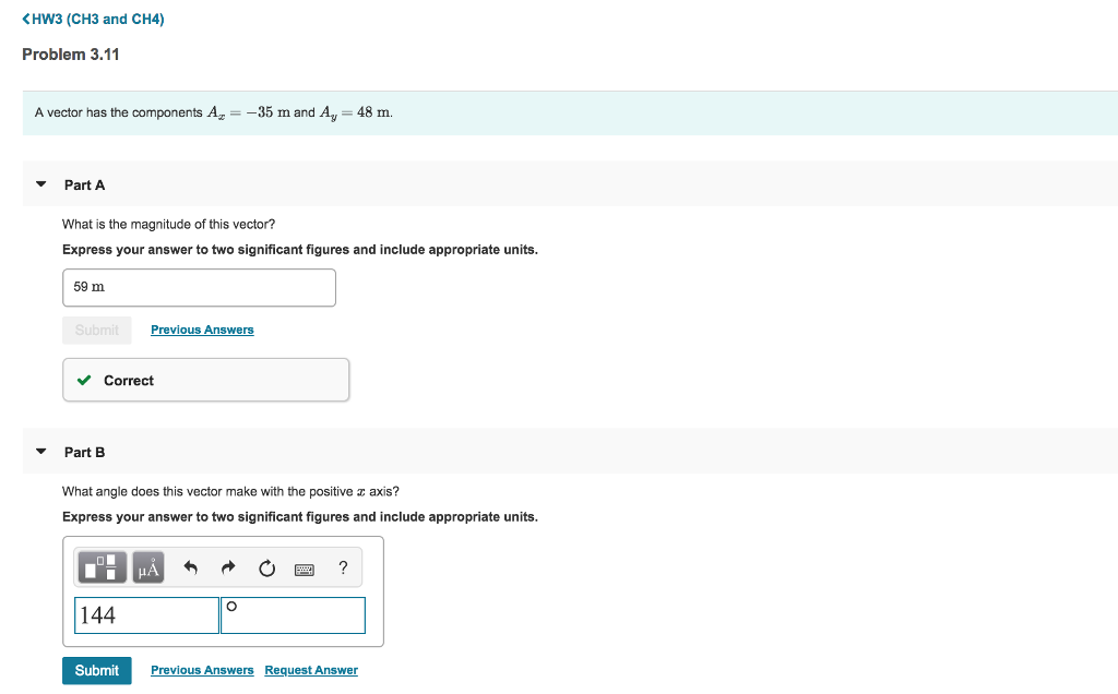 Solved HW3 (CH3 and CH4) Problem 3.11 A vector has the | Chegg.com