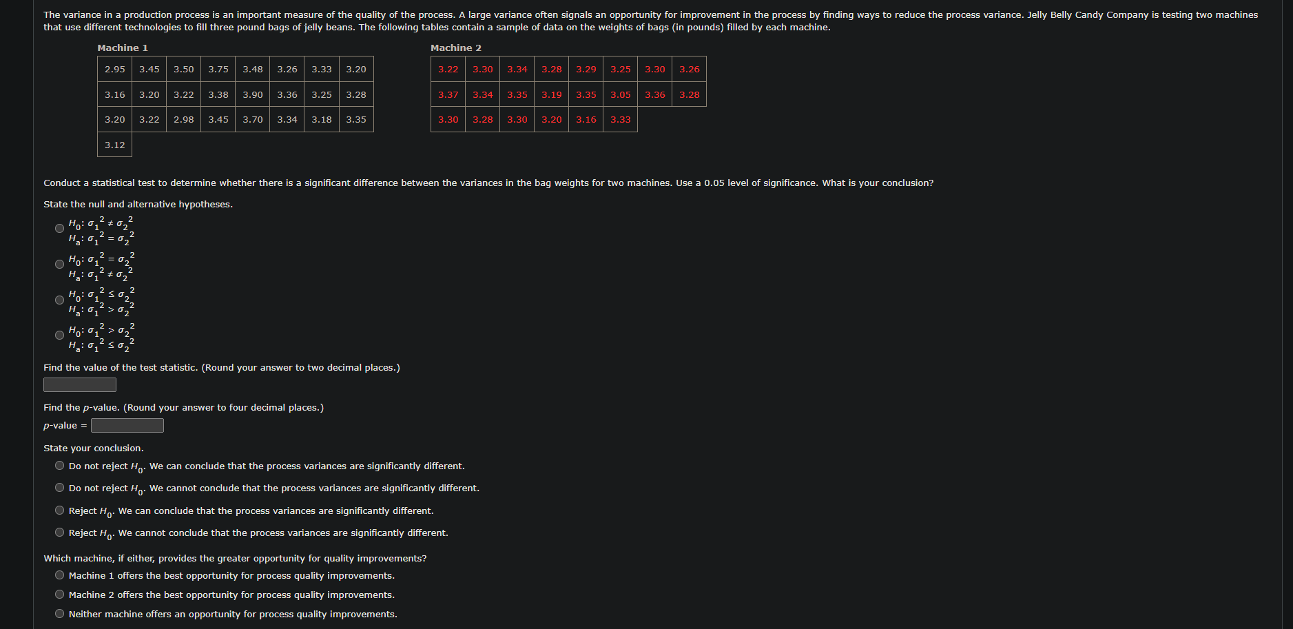 Solved Do not reject H0. We can conclude that the process | Chegg.com