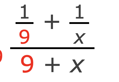Solved 1 1 + 9 Х 9 + x | Chegg.com