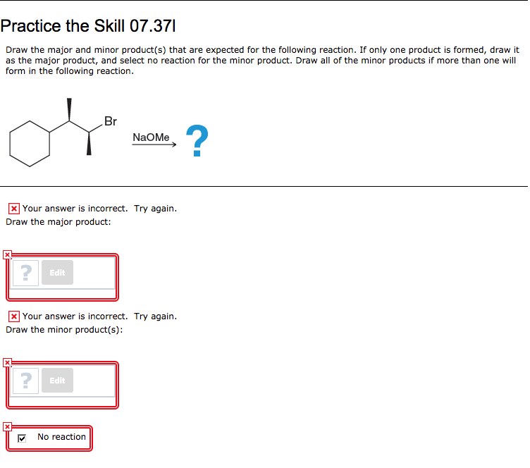 Solved Practice the Skill 07.37 Draw the major and minor | Chegg.com