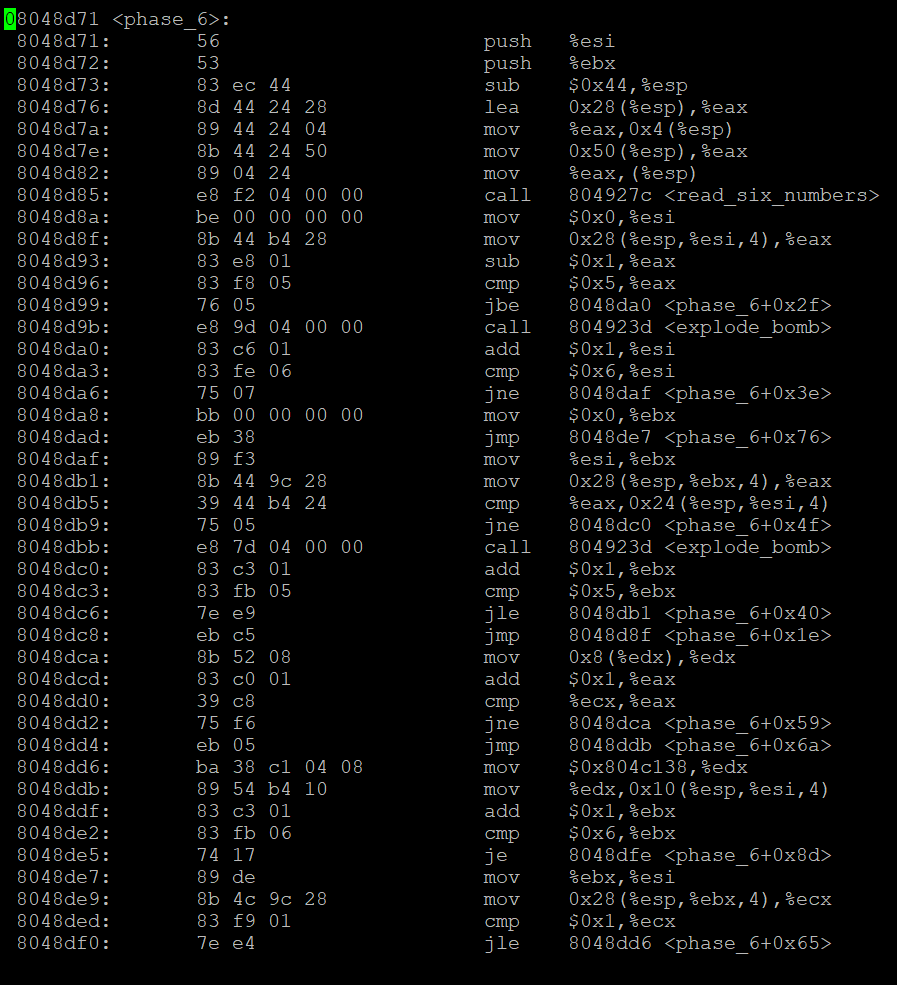 The famous binary bomb lab is trying to claim yet | Chegg.com