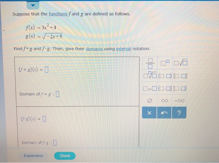 Solved Suppose that the functions fand g are defined as | Chegg.com