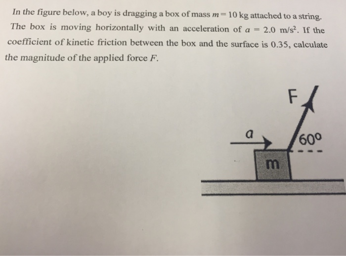 Solved In the figure below, a boy is dragging a box of mass | Chegg.com