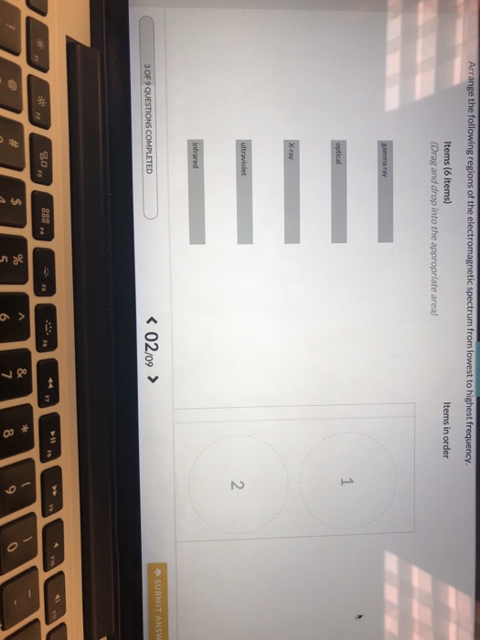 Solved Arrange the following regions of the electromagnetic | Chegg.com
