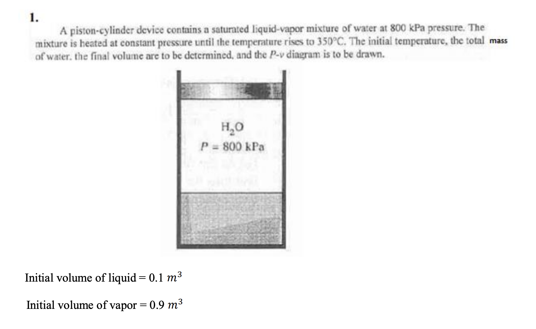 Solved A piston-cylinder device contains a saturated | Chegg.com