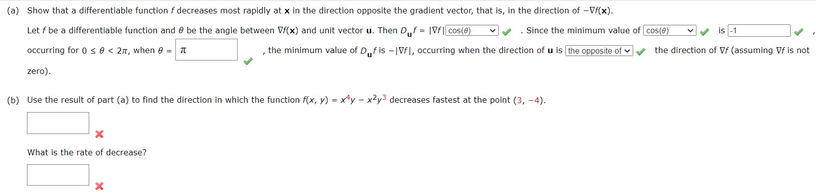 Solved (a) ﻿Show that a differentiable function f ﻿decreases | Chegg.com