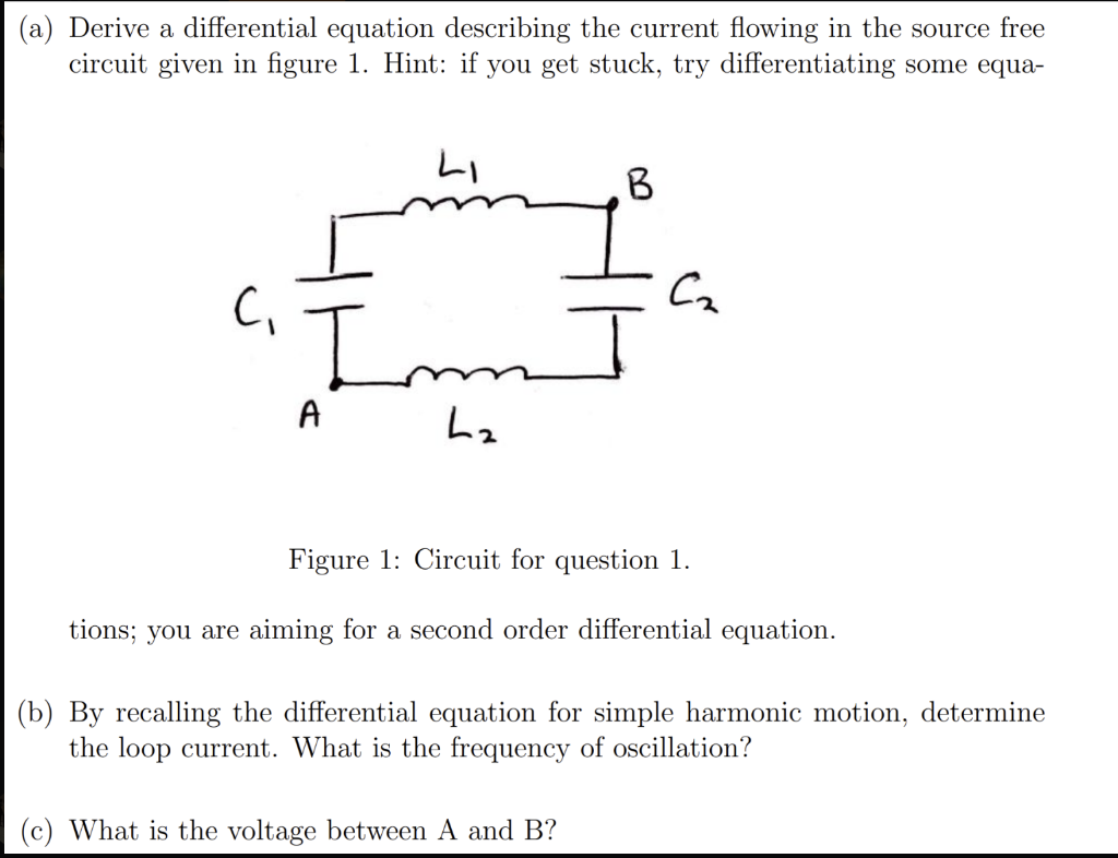Solved (a) Derive a differential equation describing the | Chegg.com