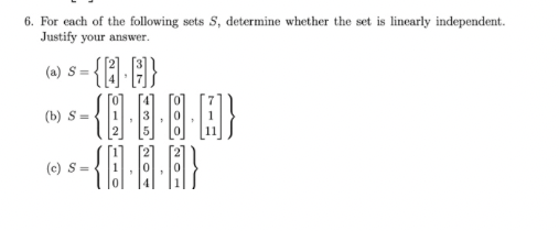 Solved 6. For each of the following sets S, determine | Chegg.com