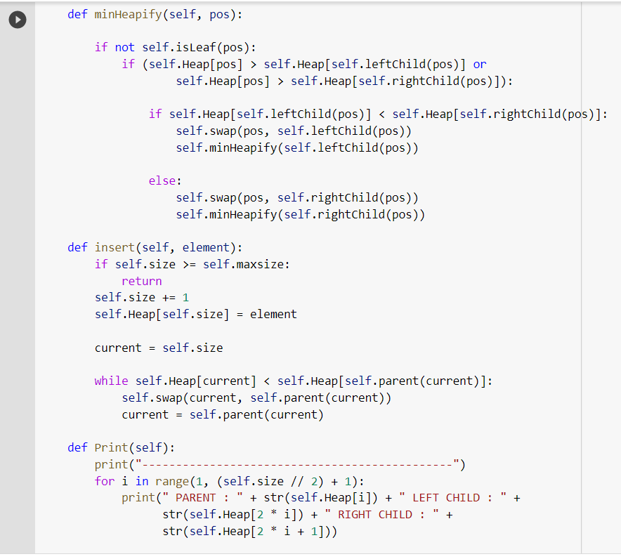 Solved import sys class MinHeap: = def __init__(self, | Chegg.com