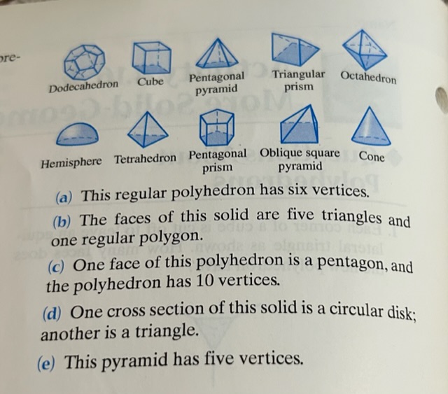 Solved (a) This regular polyhedron has six vertices. (b) The | Chegg.com