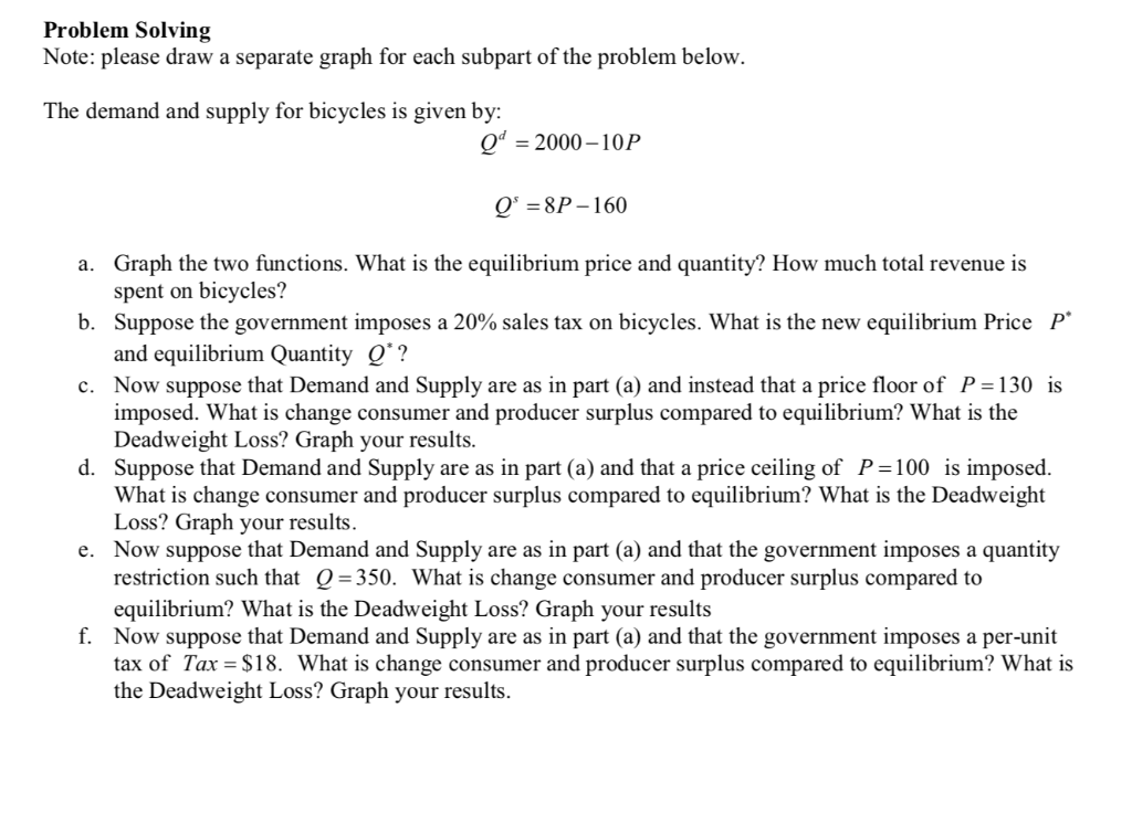 Solved Problem Solving Note Please Draw A Separate Graph