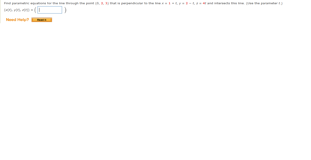 Solved Find parametric equations for the line through the | Chegg.com