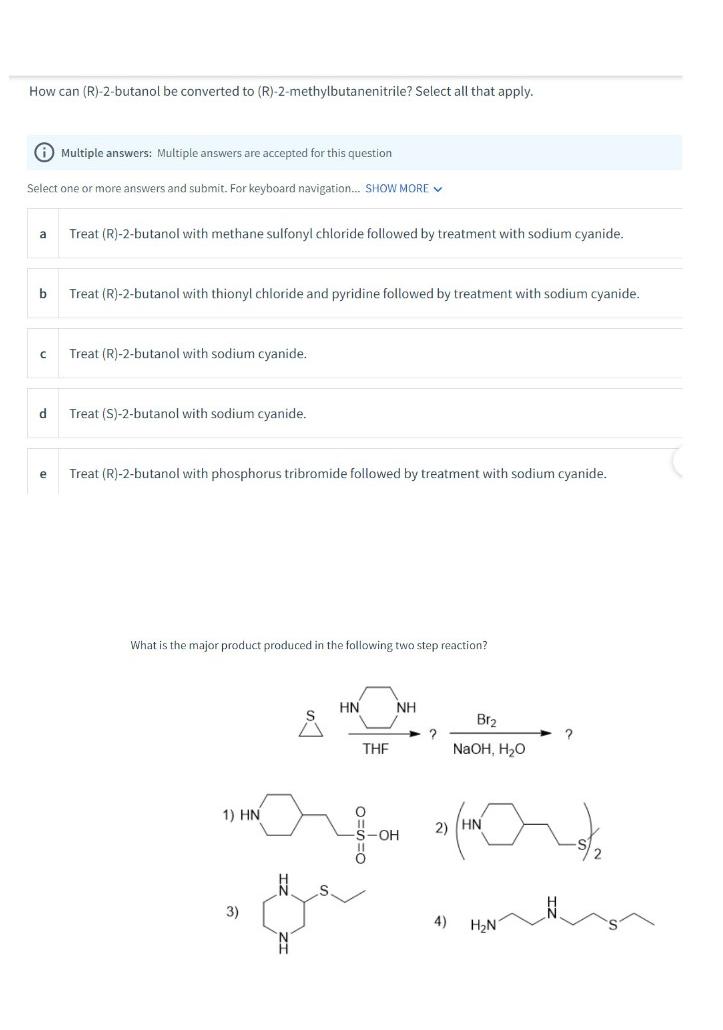 Solved How can (R)-2-butanol be converted to | Chegg.com