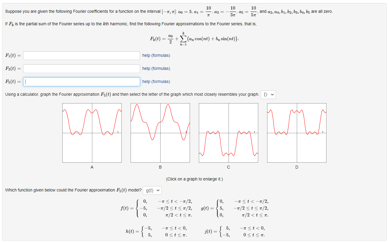 Solved Suppose you are given the following Fourier | Chegg.com
