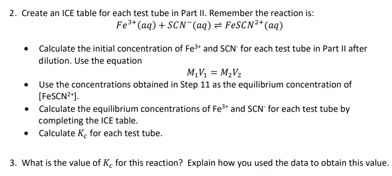 Solved Fe3+(aq)+SCN−(aq)⇌FeSCN2+(aq) - Calculate the initial | Chegg.com