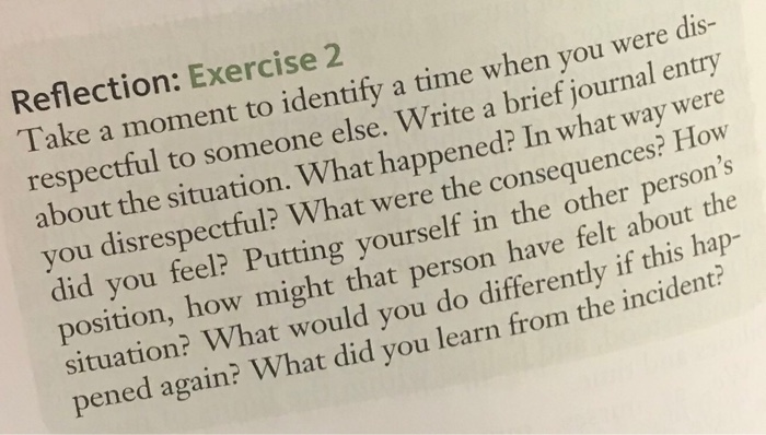 Solved Reflection: Exercise 2 Take a moment to identify a | Chegg.com