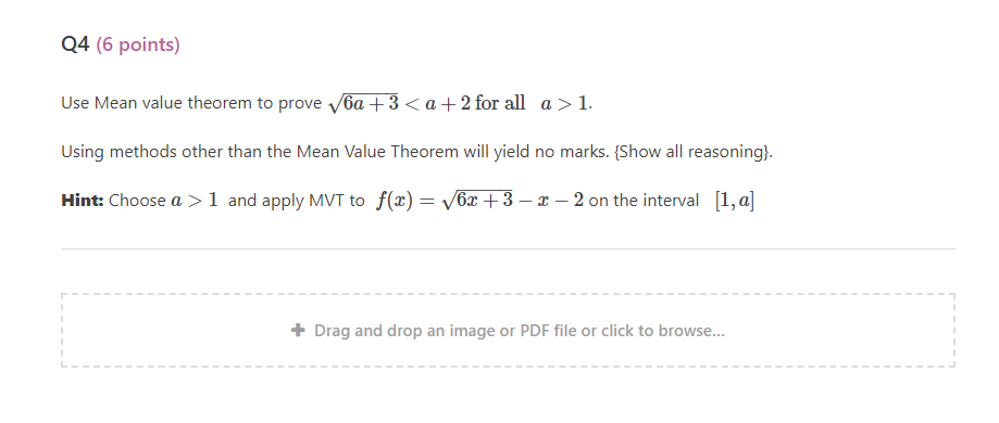 Solved Use Mean value theorem to prove | Chegg.com