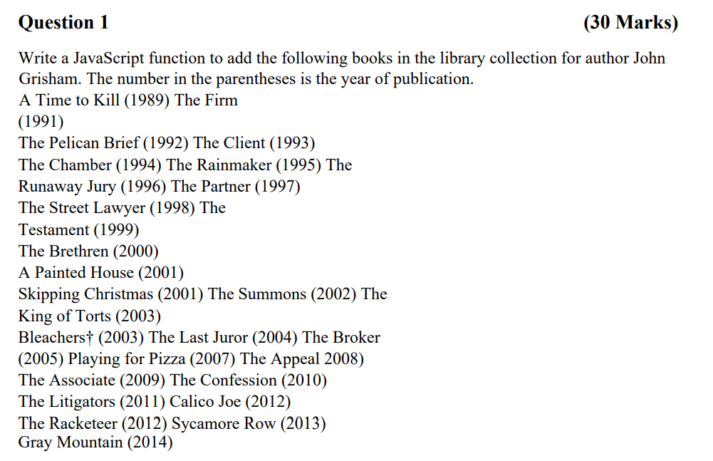 Solved Write a JavaScript function to add the following | Chegg.com