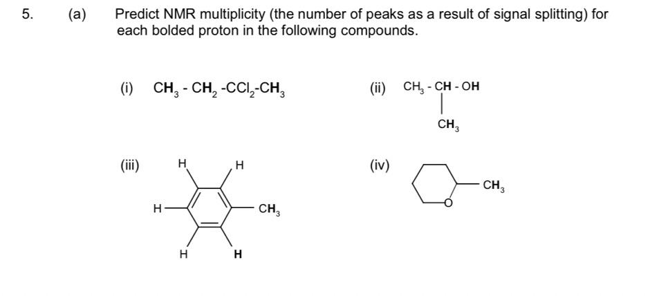Solved Predict NMR multiplicity (the number of peaks as a | Chegg.com