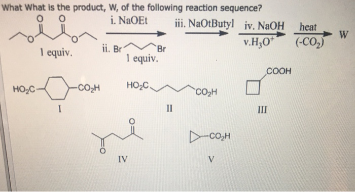 Solved What What is the product, W, of the following | Chegg.com
