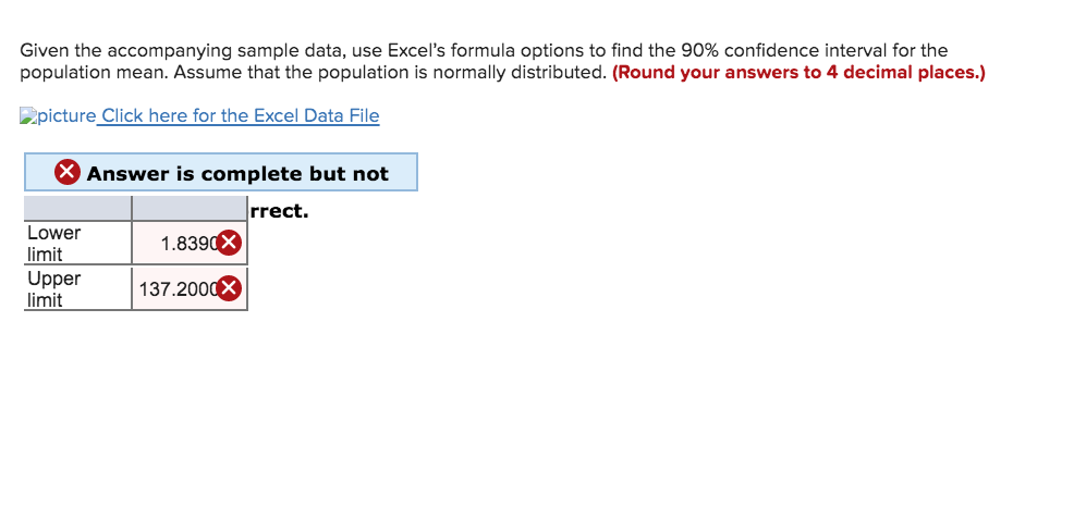Given the accompanying sample data, use Excel's | Chegg.com