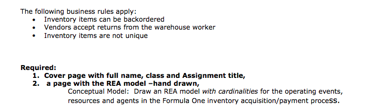 PART 1 - CONSTRUCT THE REA MODEL ( ALREADY DONE AND | Chegg.com